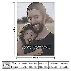 Byxhuc Custom Throw Blanket, Costume Blanket with Pictures Gifts Blankets for Men Dad Husband, Customized Photo Blankets with Photos Love You Dad Birthday Anniversary 30" * 40"