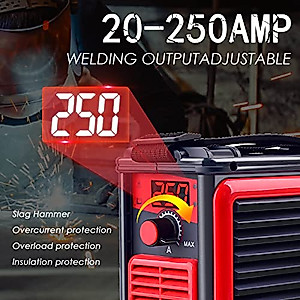 Welding Machine, Upgraded MMA-250A 110V Welder Machine,Portable Stick Welder IGBT Digital Display LCD,Home DIY Arc Welder,Hot Start Arc Force Anti-stick Mini Welder
