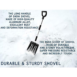 Zento Deals Snow Shovel Kit, 3-in-1 Snow Brush Kit, and Ice Scraper – Emergency Collapsible Design Snow Remover Set for Cars, Trucks, and Outdoors. Material Ice Scraper, Easy to Handle and Use