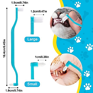 VZZNN 6 Pcs Dual Sided Cat Toothbrush, Anti-Slip Curved Handle Cat Teeth Cleaning Brushs,Cat Dental Care Supplies,Pet Toothbrush with Micro Brush Head