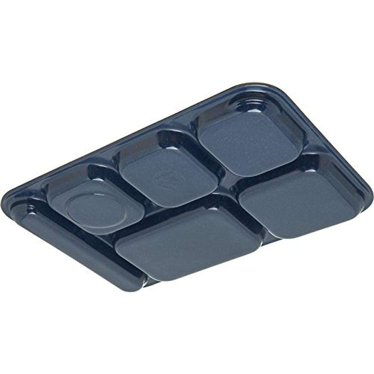 Carlisle FoodService Products Right Hand 6-Compartment Melamine Tray 14.5" x 10" - Café Blue