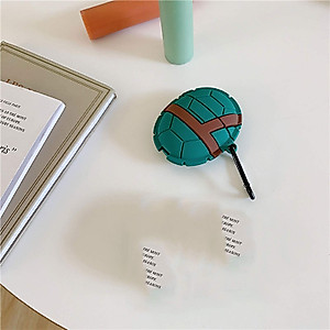 Rertnocnf Compatible with Earbuds Case Airpods 1 & 2, 3D Vivid Distinctive Turtle Shell Design Kids Girls Women Cute Animal Wireless Earphone Soft Silicone Shockproof Protector Hook