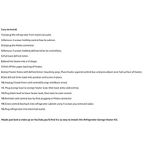 5303918301 Garage Heater Kit for Frigi&daire Ken&more Refrigerator AP3722172 PS900213 AH900213