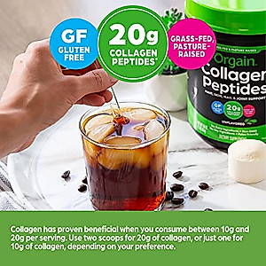 Orgain Hydrolyzed Collagen Peptides Powder, 20g Grass Fed Collagen - Hair, Skin, Nail, & Joint Support Supplement, Paleo & Keto, Non-GMO, Type I and III, 1lb (Packaging May Vary)