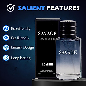 Savage Pour Homme & Lion Versatile Red Flame Cologne for Men, Eau De Toilette Natural Spray, 3.4oz Fl Oz/100ml each Pack of 2