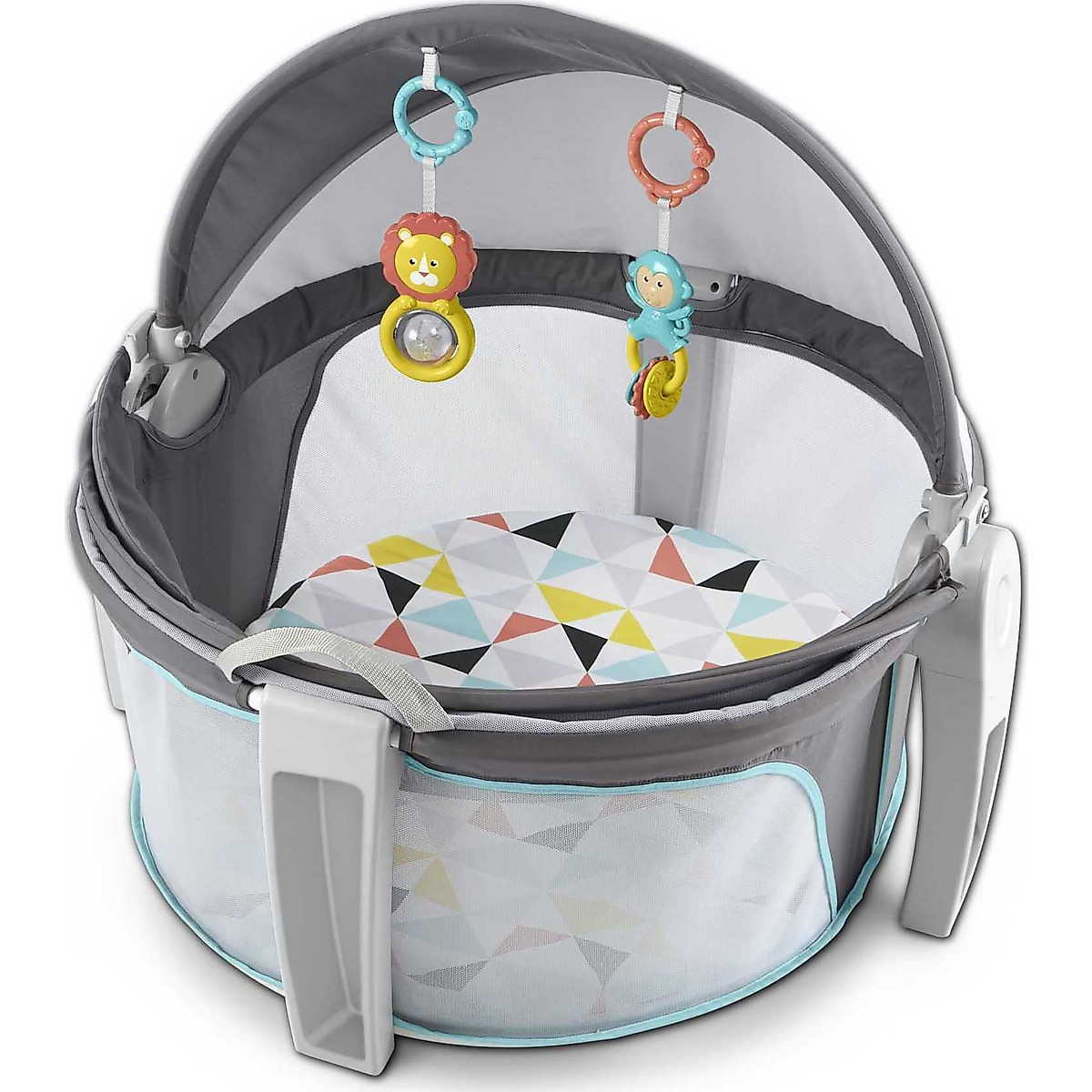 Fisher-Price Portable Bassinet and Travel-Play Area with Baby Toys, Indoor and Outdoor Use, On-the-Go Baby Dome, Windmill
