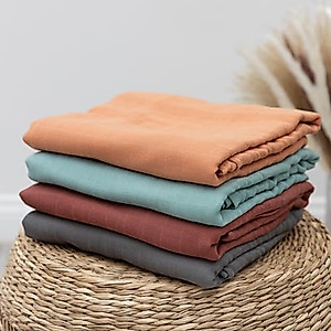 Pondering Pine Organic Muslin Swaddle Blanket - Baby Receiving Blankets Neutral - Boho Earth Tone Collection, 4 Pack, 47" x 47