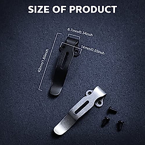 Zhehao 6 Pieces Deep Carry Pocket Clip Compatible with 535 Knife Pocket Knife Clip Knife Screw Clips for DIY Folding Knives with 16 Screws, Stonewash and Black Color