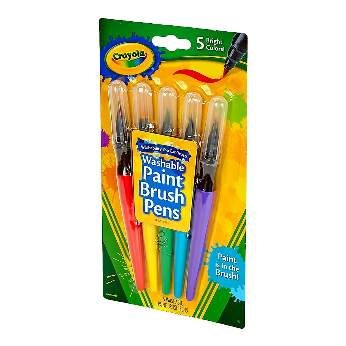 Crayola Brush Pens Painting Supplies, Art Supplies, Paint Set, 5 Count