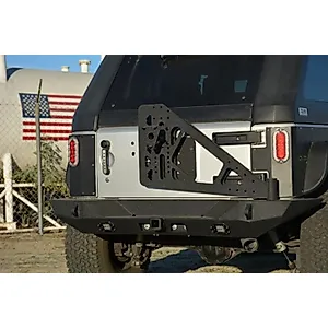 DV8 Offroad | Full Width Rear Bumper with Flush Mount LED Lights for 07-18 Wrangler JK | Black Finish