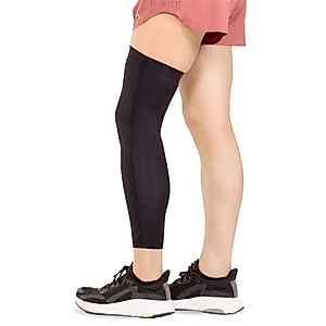 BraceAbility Compression Full Leg Sleeve - Thigh to Calf Copper-Infused Recovery Wrap for Shin Splints, Muscle Spasms, Tendonitis, Arthritis, Restless Leg Syndrome, Joint Pain for Men and Women (2XL)