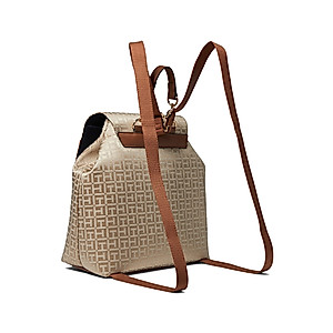 Tommy Hilfiger Camilla II Flap Backpack-Square Monogram Jacquard Khaki Tonal One Size