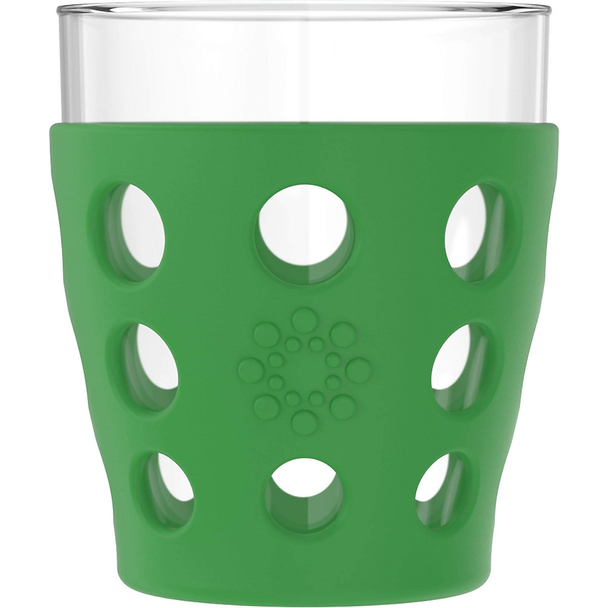 Lifefactory 10-Ounce BPA-Free Indoor/Outdoor Protective Silicone Sleeve Beverage Glass, 4 Count (Pack of 1), Orange, Grass Green, Cobalt, Huckleberry