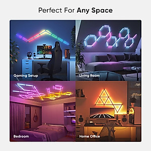 Nanoleaf Lines WiFi Smart RGBW 16M+ Color LED Dimmable Gaming and Home Decor Wall Lights Starter Kit (9 LED Light Lines)