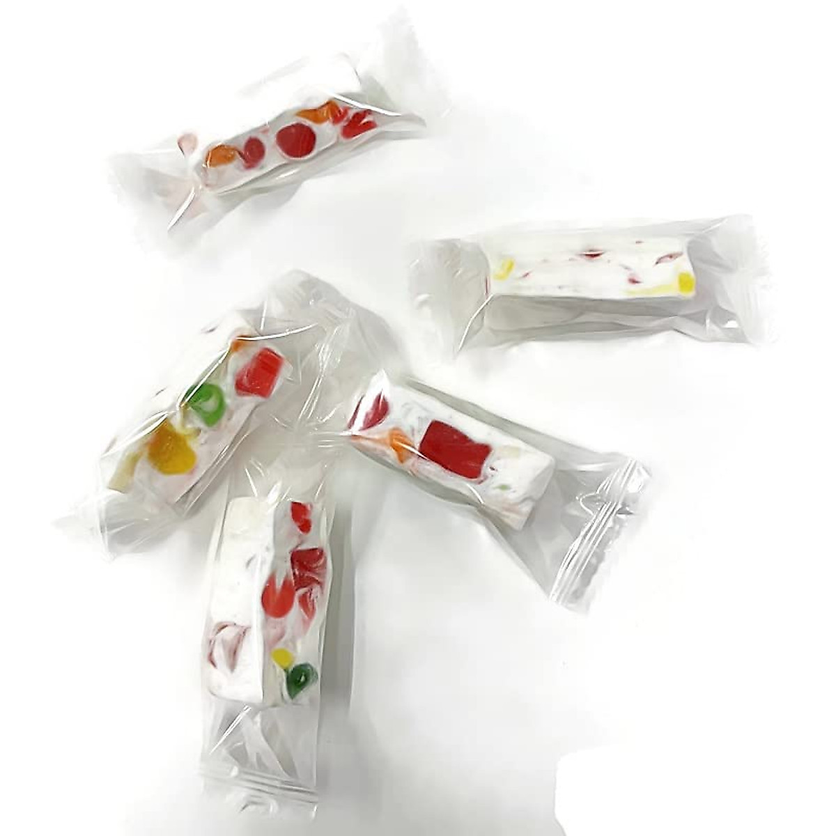 Nougat Jubes, Soft Chewy Nougat Jujube Candy with Fruity Jelly Beans, Bulk Gift Bags (One Pound)
