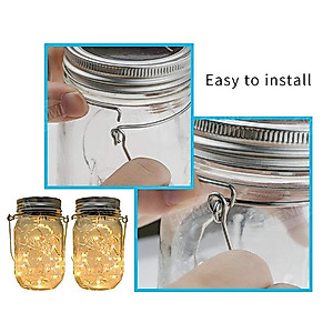 HENMI Mason Jar Wire Hangers 12 Pack Stainless Steel Wire Handles for Regular Mouth Mason Jar Ball Pint Jar Canning Jars,Canning Jars Hanger, Hanging Jars, Jar Hanging Hook, Sliver