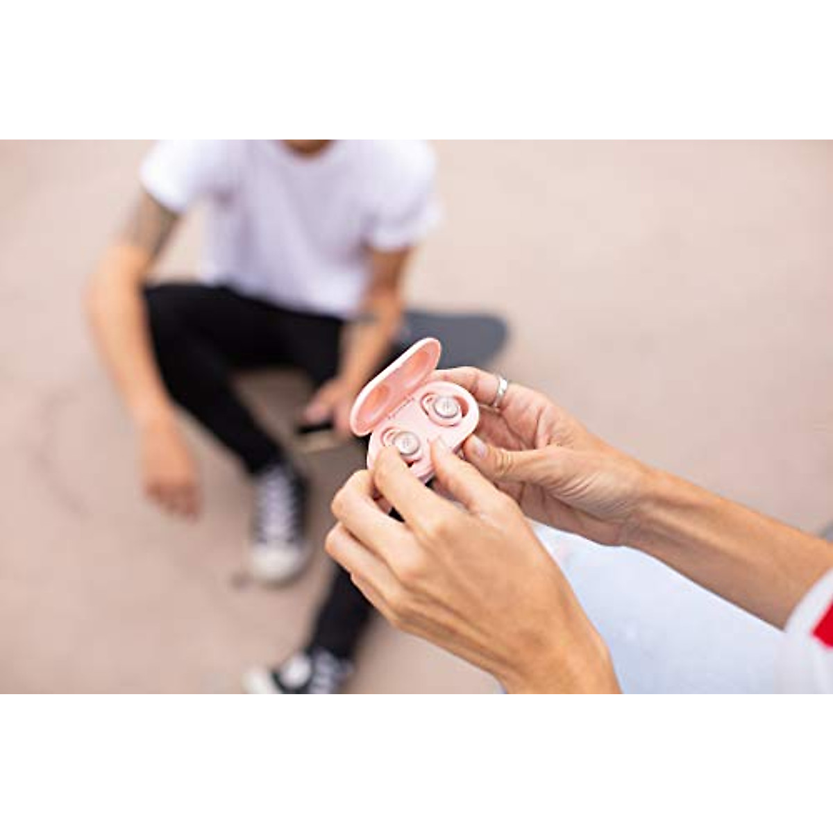 iFrogz Audio - Airtime TWS - Wireless Earbud and Charging Case - Peach