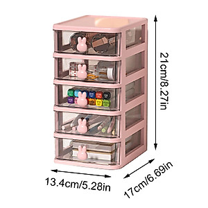 Dosulou Stackable Makeup Organizer and Storage - Clear Plasticss Storage Drawer with Pull-Out Handles | Multi-use Organizing Bins for Kitchen, Bedroom, Bathroom, Offices, Utensils, Makeup, Jewellery