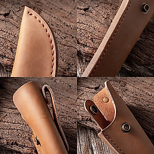 MiOYOOW Leather Knife Sheath, Boning Knife Pouch Chef Fruit Knife Shell for Camping Kitchen Outdoor Cooking