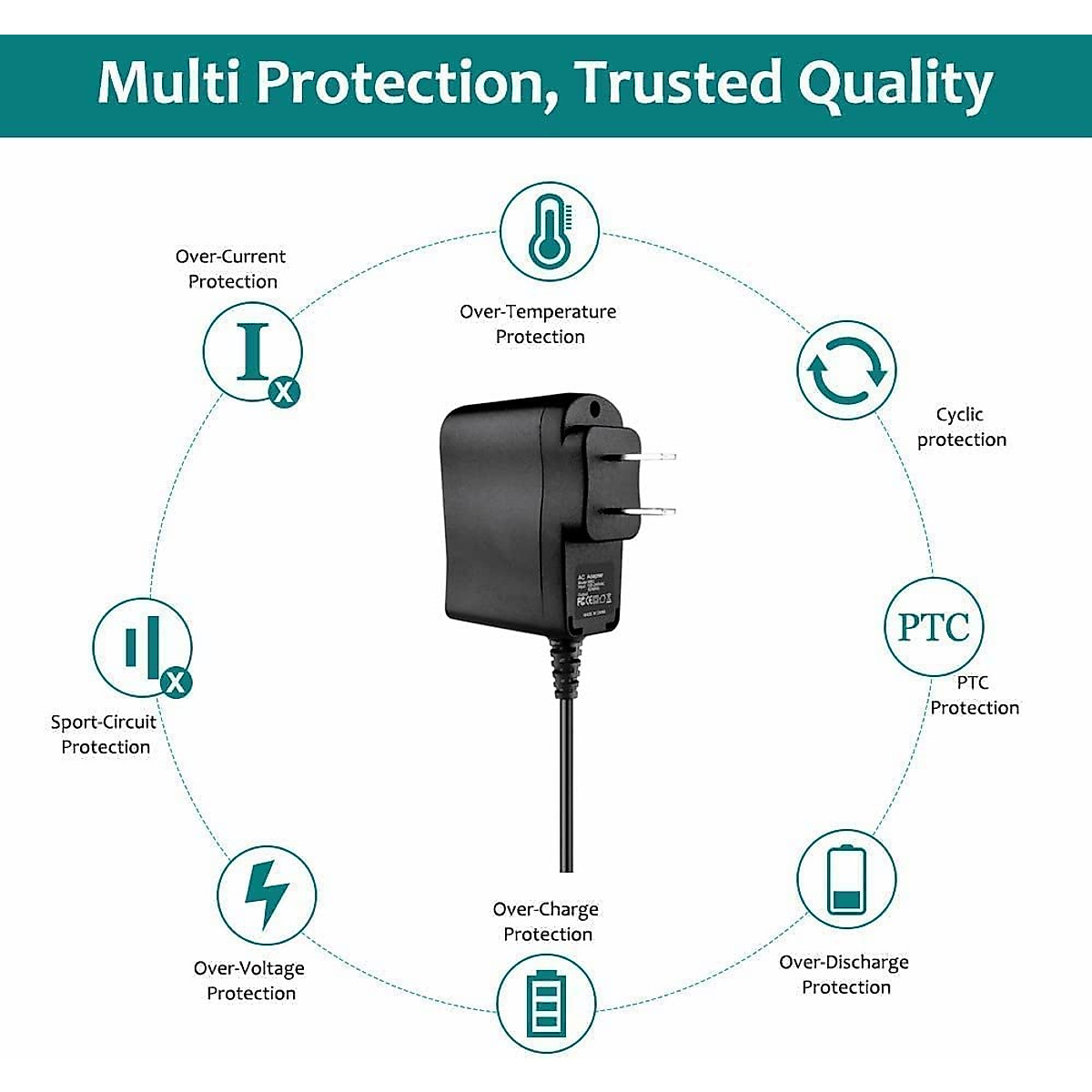 kybate AC Adapter Compatible with Atari Flashback 5 Classic Game Console Retro System Power Supply