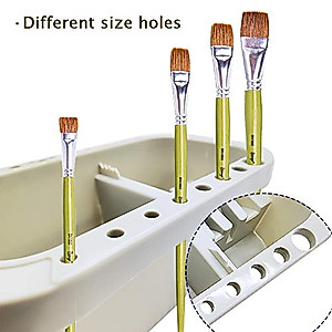 Cshangzei Paint Brush Basin,Plastic Paint Water Cup Brush Tub,Multifunction Artist Brush Washer with Brush Holder,Palettes and Handle for Watercolor Outdoor Indoor Painting