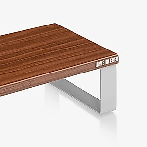 INVISIBLE BED Sturdy Engineered Wood Heavy-Duty Monitor Riser Stand On Desk/Table (23.42 X 8.26 X 4.64 in) X-Small Canadian Walnut