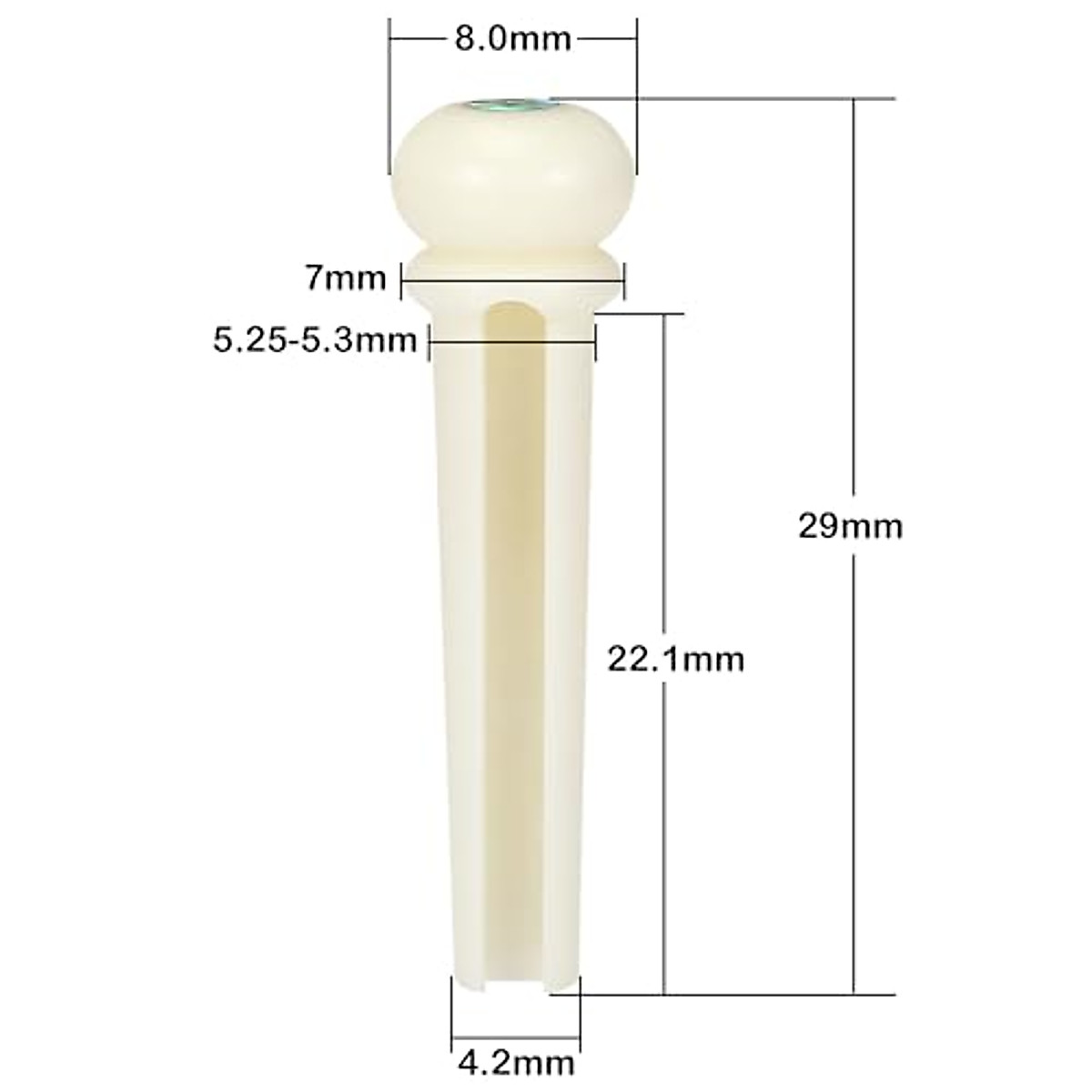 Blisstime 6pcs Guitar Bone Bridge Pins Replacement Parts with Abalone Dot