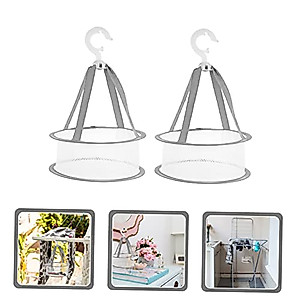 Alipis 2pcs Beauty Egg Drying Net White Makeup Silicone Makeup Sponge Foldable Laundry Rack Bra Hanging Basket Hanging Drying Basket Bath Sponges for Shower Socks Drying Rack Sock Fabric