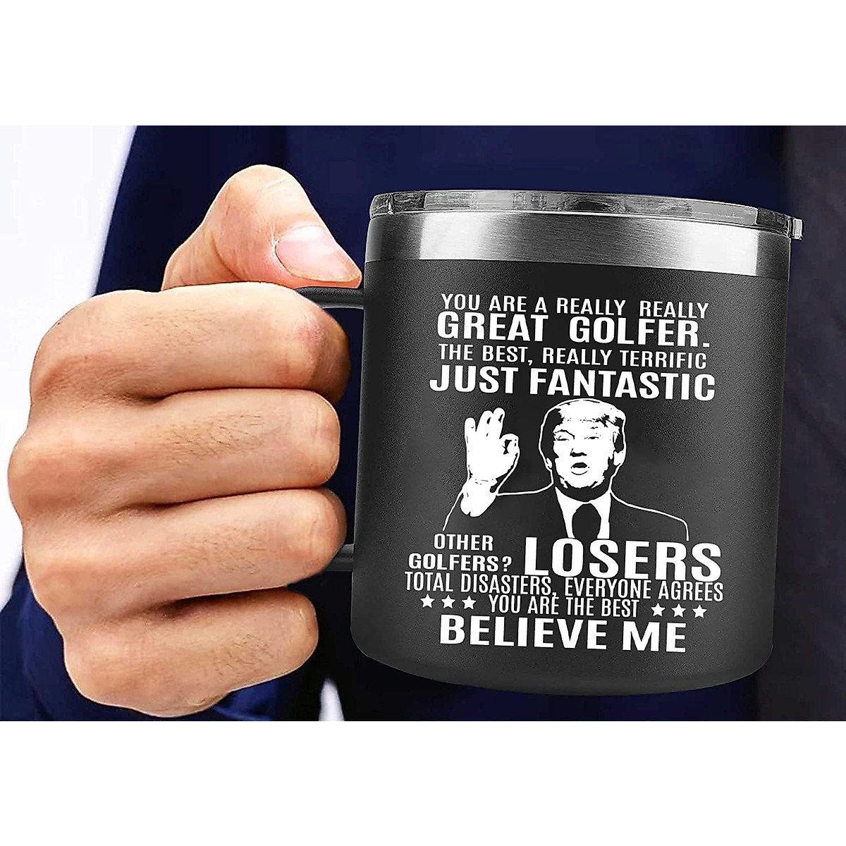 Angie's Box 14Oz Cup - Funny Golfer Mug - Best Golf Gifts for Men Unique - Golf Gifts for Dad from Son Daughter