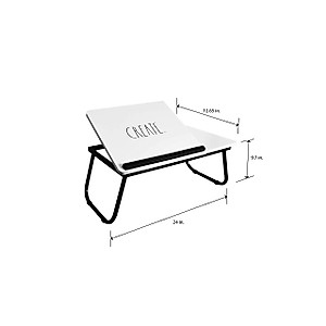 Rae Dunn Folding Laptop Lap Desk - Wooden Work Table and Stand for Couch, Bed and Sofa Computer Use - Folding Legs, Adjustable Tilt - Use as Reading and Breakfast Tray