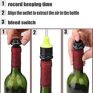 wine stoppers vacuum Hose Accessory with accessories Compatible with FoodSaver (6 black)