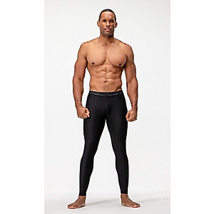 DEVOPS 2 Pack Men's Compression Pants Athletic Leggings with Pocket (2X-Large, Black/Charcoal)