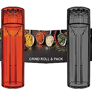 Herb Grinder Cone Loader Portable Cone Grinder, Transparent Herb Spice Grinder with Magnetic Top, Herb Storage Grind Pack All in One (Blue)