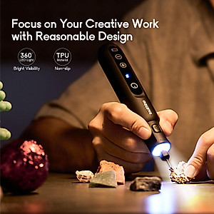 toolrhino Cordless Rotary Tool Kit, 3.7V Wood Carving Tools with 5 Speed and 62 Accessories, Multi-Purpose Mini Rotary Tool for Sanding, Cutting, Engraving, Drilling, Polishing, DIY Creations, Black