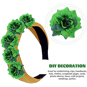 ULTNICE Artificial Faux Flower Heads Home Garden Party Decor 50pcs(Dark Green)