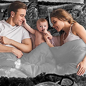 Duvet Covers Set King Size Old Farm Tractor - Soft and Breathable Microfiber Comforter Bedding Set with Zipper Closure for Kids Women Men, 1 Duvet Cover 2 Pillowcase