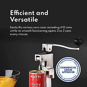 New Star Foodservice 7006841#1 Manual Table Can Opener with Plated Steel Base For Cans Up to 11” Tall