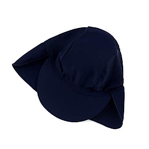 Baby One Piece Zip Swimsuit UPF 50+ Sun Protection Beach Sunsuit (White&Navy, 6-9 Months)