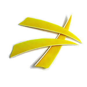 Letszhu Archery Arrows Feather Fletching 4 Inch Real Turkey Vanes for Hunting Target Shooting (25 Pack) (Yellow)