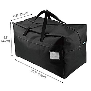 iwill CREATE PRO 100L Oversize Ornament Water Resistant Tote Storage Bag with Carry Handles, Compatible with IKEA Frakta Carts, Black