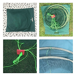 Foldable Fishing Net Hand Net - Crab Net Fish Net with Fishing Rope for Fishes, Shrimps, Crabs
