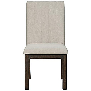 Signature Design by Ashley Dellbeck Contemporary Upholstered Channel Stiched Dining Chair, 2 Count, Beige
