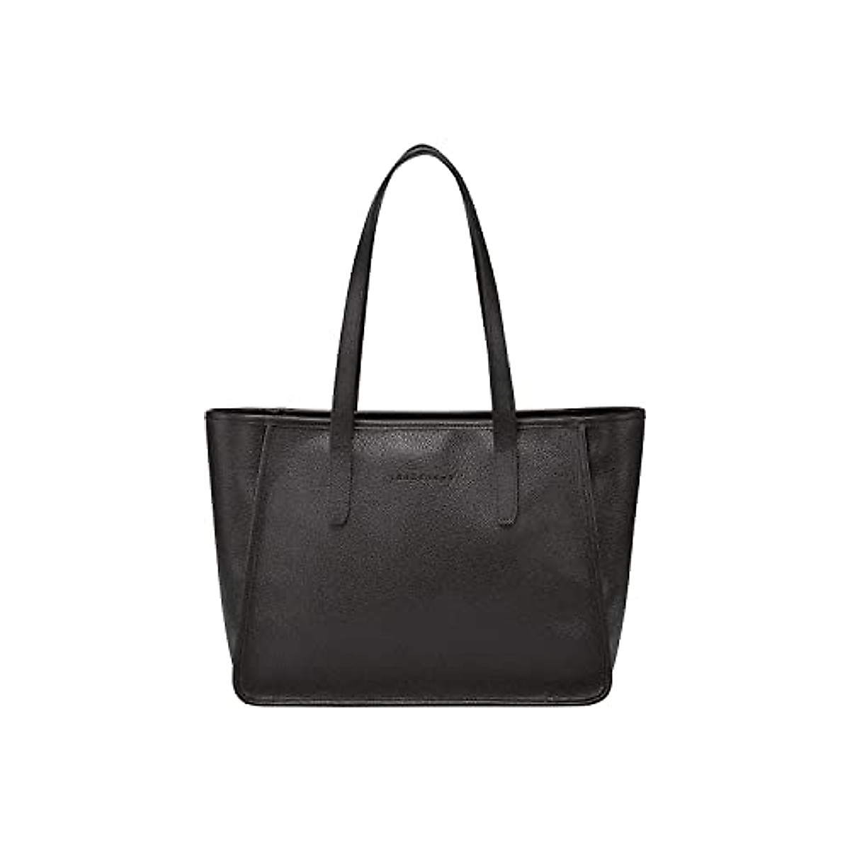 Longchamp 'Le Foulonne' Large Leather Shoulder Tote Handbag, Black