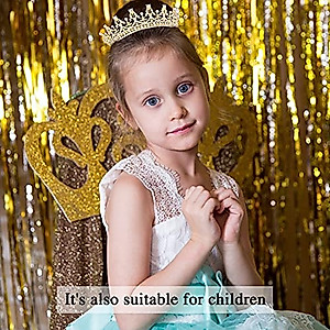 COCIDE Birthday Tiara and Crown for Women, Sash for Girls, Decorations Set, Rhinestone Crystal Hair Accessories for Birth Day Party Headband Cake Toppers
