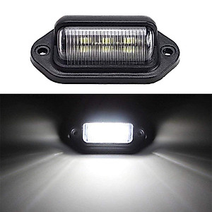 JEDEW License Plate Light (2 Pack), 12V 6-SMD LED License Plate Lamp Taillight for Truck SUV Trailer Van, Step Courtesy Lights, Dome/Cargo Lights