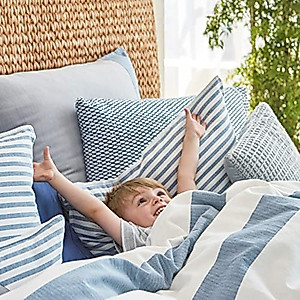 Nautica - Queen Comforter Set, Cotton Reversible Bedding with Matching Shams, Mediterranean Inspired Home Decor for All Seasons (Fairwater Blue, Queen)