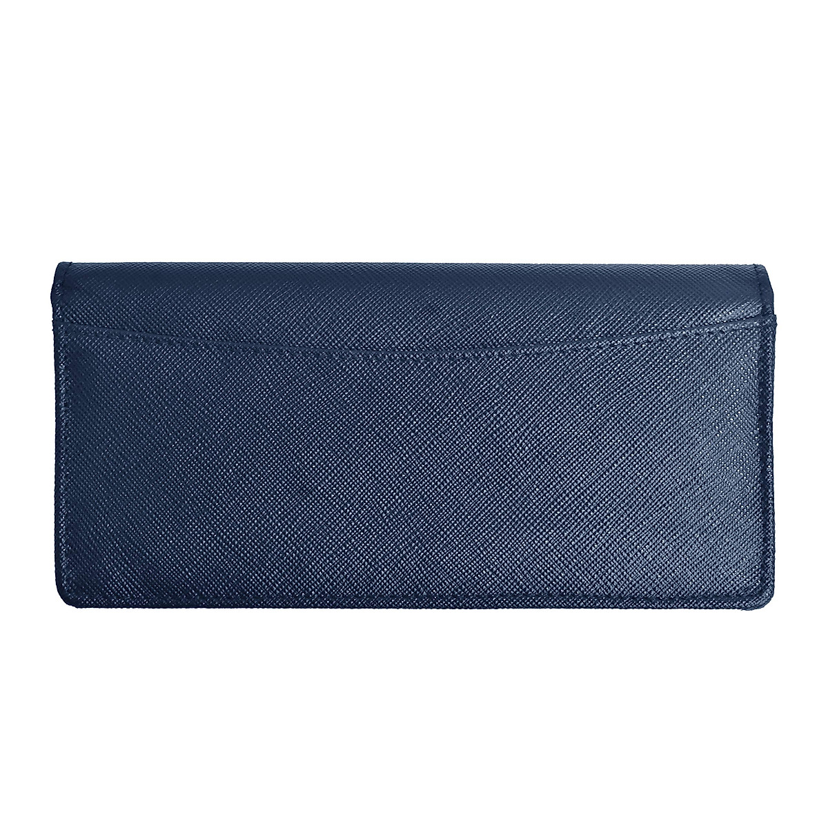 Zinda Genuine Leathers Women’s Wallet Flap Over Long Purse RFID Protection (Blue)
