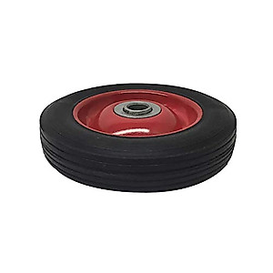 Solid Rubber Flat Free Tire 6" x 1.5" Hand Truck Wheel - 1.25" Offset Hub – 5/8" Axle - 350 lbs Capacity
