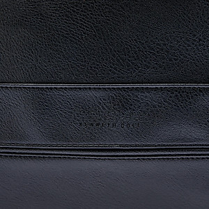 Kenneth Cole REACTION Grand Central Pebbled Vegan Leather Slim Messenger Bag Crossbody Tablet Case, Black Laptop