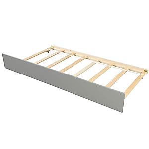 Harper & Bright Designs Bunk Beds Twin Over Twin Size, Solid Wood Bunk Bed with Trundle for Kids and Toddler (Grey Bunk Beds with Trundle)